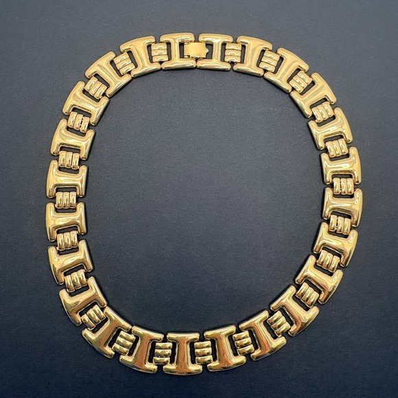 Monet | Jewelry | Vintage Monet Geometric Panel Statement Link Choker ...